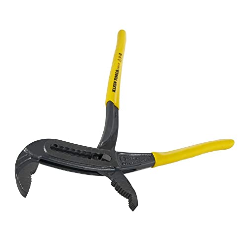 Klein Tools D504-10 Pump Pliers, Unique Curved Jaw, Maximum Torque, Hardened Teeth, Adjustable Wide Jaw, Ideal for Plumbing, Nail Holding