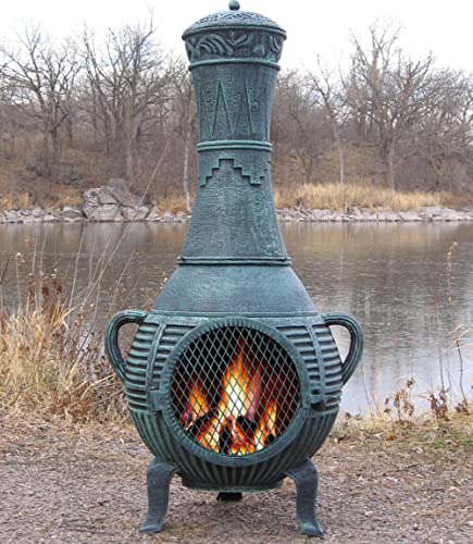 The Blue Rooster Pine Aluminum Chiminea in Charcoal