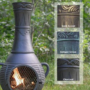 The Blue Rooster Pine Aluminum Chiminea in Charcoal