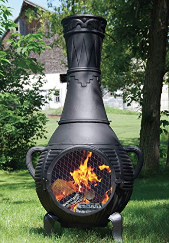 The Blue Rooster Pine Aluminum Chiminea in Charcoal