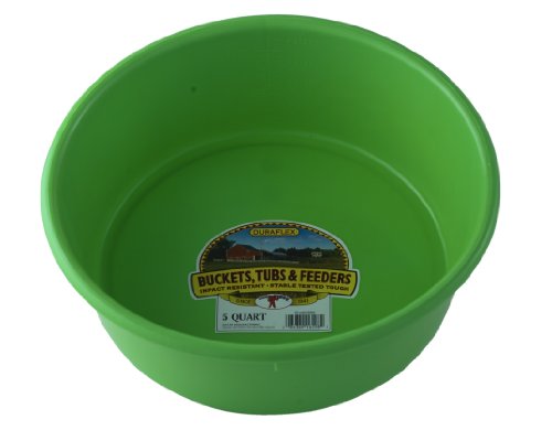 Little Giant® Plastic Utility Pan | Feed Pan | Durable & Versatile Livestock Feeding Bucket | Made in USA | 5 Quart | Lime Green