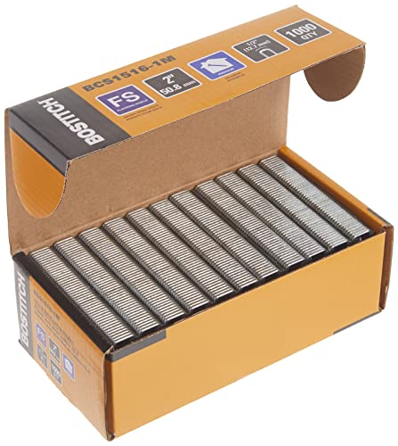 BOSTITCH Flooring Staples, Hardwood, 15-1/2 GA, 2-Inch, 1000-Piece (BCS1516-1M)