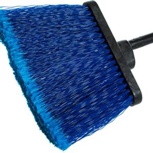 SPARTA FoodService Products 3688314 Commercial Flagged Synthetic Warehouse Broom with Metal Threaded Handle, 56" Overall Length, Blue