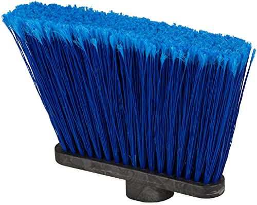 SPARTA FoodService Products 3688314 Commercial Flagged Synthetic Warehouse Broom with Metal Threaded Handle, 56" Overall Length, Blue