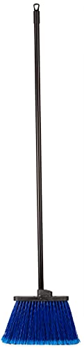 SPARTA FoodService Products 3688314 Commercial Flagged Synthetic Warehouse Broom with Metal Threaded Handle, 56" Overall Length, Blue