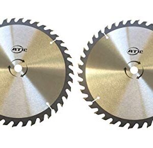 9" 40 Tooth Carbide Tip General Purpose Wood Cutting Circular Saw Blade with 5/8" Arbor (2 Pack)