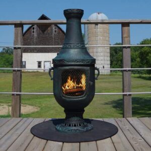 The Blue Rooster Round Flexible Fire Resistant Chiminea Hearth Pad, 36" - CPSC Certified - Fireplace Rug, Thick 6mm Pad Protects Floor, Deck, Patio, and Cushions Knees.