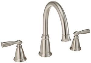 moen 86924srn deck mounted roman tub faucet trim from the banbury collection, spot resist brushed nickel