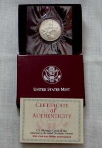 1995-s atlanta olympics - baseball commemorative half dollar bu