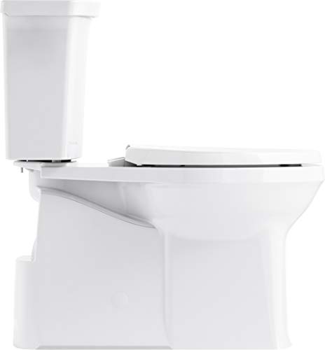 KOHLER 4008-0 Reveal Elongated, Grip-Tight Bumpers, Quiet-Close Release Hinges, Quick-Attach Hardware, No Slam Toilet Seat, White