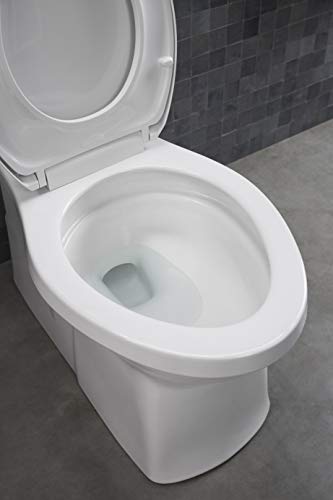 KOHLER 4008-0 Reveal Elongated, Grip-Tight Bumpers, Quiet-Close Release Hinges, Quick-Attach Hardware, No Slam Toilet Seat, White