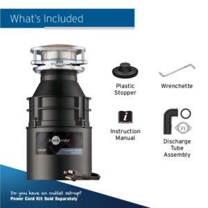 InSinkErator Badger 5XP Garbage Disposal with Power Cord, Standard Series 3/4 HP Continuous Feed Food Waste Disposer, Badger 5XP W/C