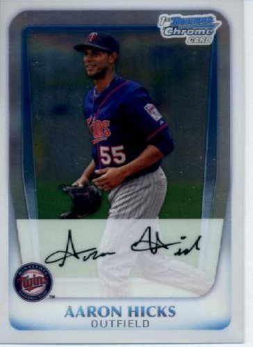 2011 Bowman Chrome Prospects Baseball Card #BCP172 Aaron Hicks - Minnesota Twins (RC - Rookie Card / Prospect XRC) MLB Trading Card