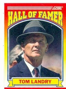 tom landry football card (dallas cowboys) 1990 score #597