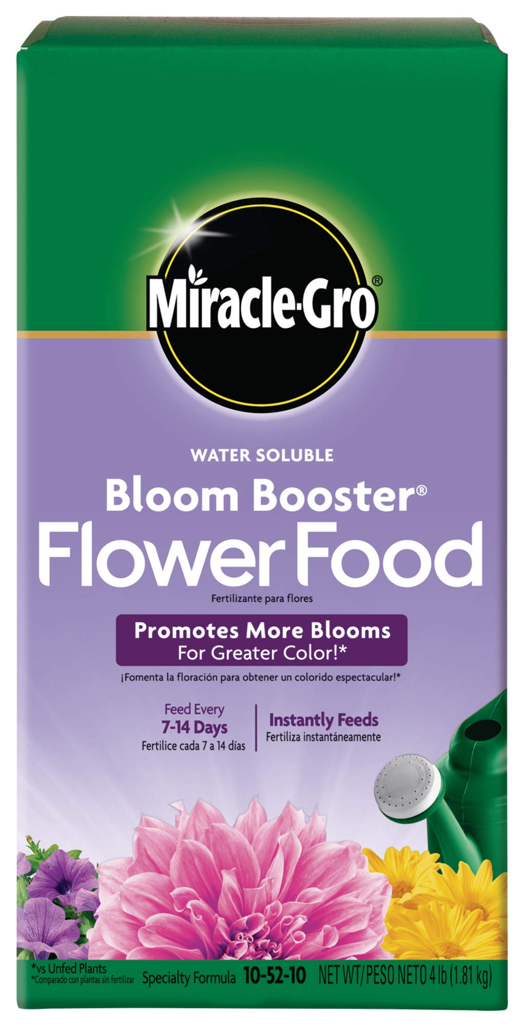 Miracle-Gro 146002 Water Soluble Bloom Booster Flower Food, 4 lb