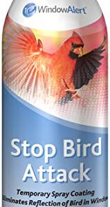 WINDOWALERT Stop Bird Attack (9oz) - Temporary Spray Coating Eliminates Reflection of Bird in Window - Made in The USA