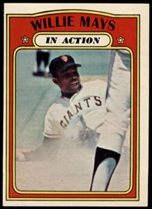 1972 topps # 50 in action willie mays san francisco giants (baseball card) ex giants