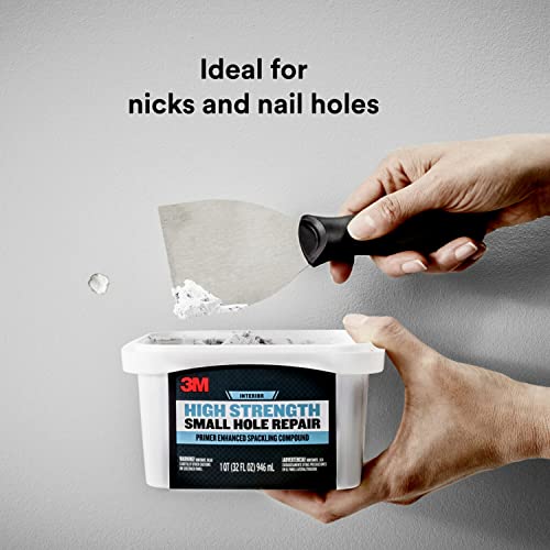 3M High Strength Small Hole Repair, Primer Enhanced Spackling Compound, 16 oz.,Gray