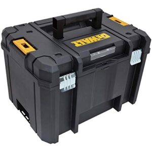 dewalt tstak tool box, extra large design, removable tray for easy access to tools, water and debris resistant (dwst17806)