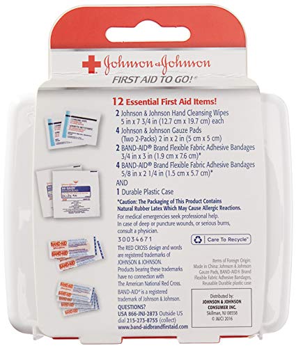 JOHNSON & JOHNSON First Aid to Go Kit 12 Items 1 Each (Pack of 2)