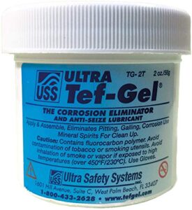 original ultra tef-gel 2 oz tub - stops salt water corrosion on all metals, works in fresh water too. waterproof: replaces petroleum greases that wash away. replaces silicone to lubricate