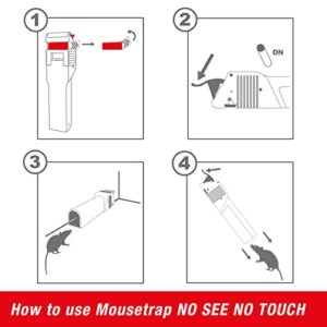 SWISSINNO Mouse Trap No See No Touch . Effective, non-contact + non-visible Catch + Kill with no-fail catching. Pre-baited with Food Bait. Humane Certified Design, Easy to Use, Safe + Reusable (1x)