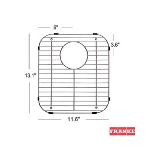 Franke Evolution Universal Double Bowl Sink Protection Grid in Stainless Steel with Rear Drain, FGD75, 13.125" x 11.625" x 1.25"