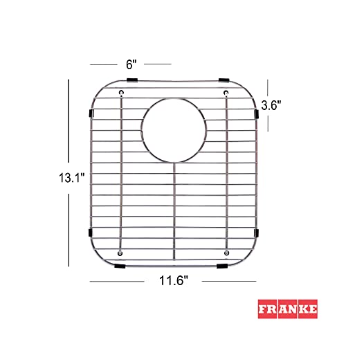 Franke Evolution Universal Double Bowl Sink Protection Grid in Stainless Steel with Rear Drain, FGD75, 13.125" x 11.625" x 1.25"