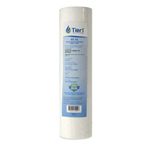 tier1 5 micron 10 inch x 2.5 inch | spun wound polypropylene whole house sediment water filter replacement cartridge | compatible with pentek p5, gxwh04f, p5-10, ap110, home water filter