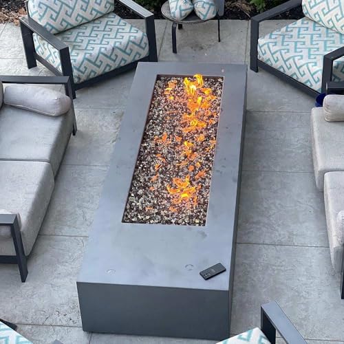 HPC Fire Rectangle Stainless Steel Fire Pit Burner (FRSR-18X9-LP), 18x9-Inch, Propane Gas