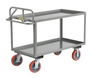 little giant ergl-2436-8pybk ergonomic shelf truck with lip edge shelves, 3600 lbs capacity, 36" length x 24" width x 35" height