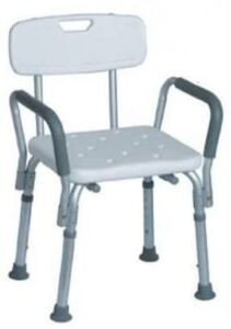 medmobile® bath bench with back support and removable padded arms