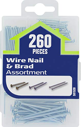 Hillman 591520 Small Wire Nails and Brads Assortment Kit - 260 pieces