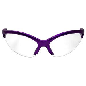 Global Vision Cougar Safety Glasses Nurses Dental Assistant Glasses Shooting Glasses for Women Ladies Men Purple Frame with Clear Lenses