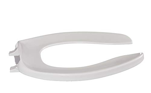 Centoco AM500STSCCSS-001 Antimicrobial Elongated Plastic Toilet Seat, Open Front No Cover, Stainless Steel Hinges, Heavy Duty Commercial Use, Off-White