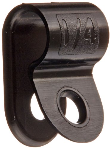 NSI NCH-250-0 Heavy Duty Nylon Cable Clamp, 0.25" Diameter, 0.5" Width, Black