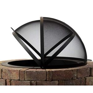 hampton's buzaar 40 inch fire pit easy access spark screen