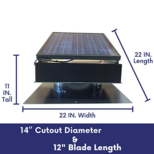 Remington Solar 30 Watt/BLK 38V Roof Mount Solar Attic Fan