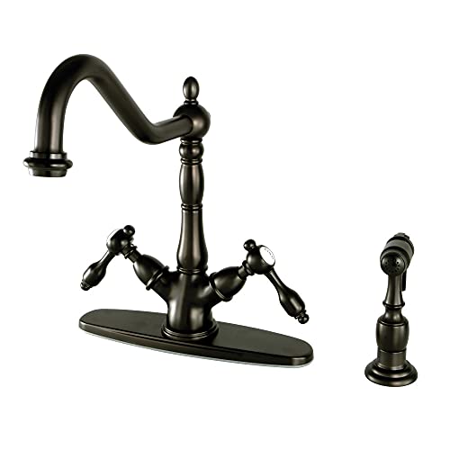 Kingston Brass KS1235TALBS Tudor Kitchen Faucet, 8-1/2 inch in Spout Reach, Oil Rubbed Bronze