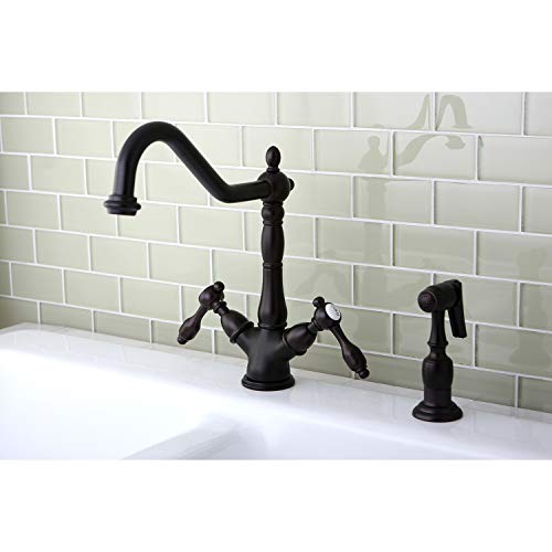 Kingston Brass KS1235TALBS Tudor Kitchen Faucet, 8-1/2 inch in Spout Reach, Oil Rubbed Bronze