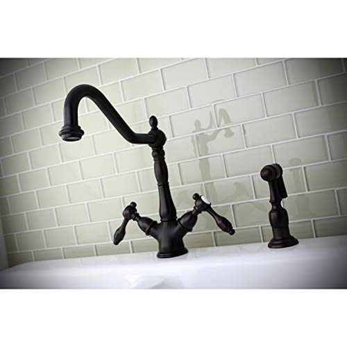 Kingston Brass KS1235TALBS Tudor Kitchen Faucet, 8-1/2 inch in Spout Reach, Oil Rubbed Bronze