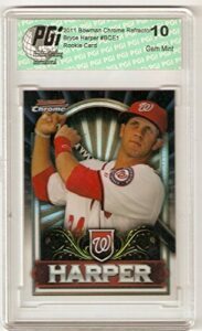 bryce harper 2011 bowman chrome silver refractor rookie card pgi 10 exclusive