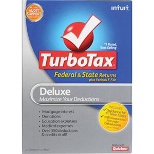 turbotax deluxe federal + e-file + state 2012 for pc/mac disc