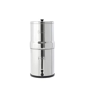 big berkey gravity-fed stainless steel countertop water filter system 2.25 gallon with 2 authentic black berkey elements bb9-2 filters