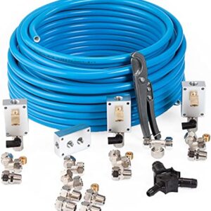 Maxline Pressured Leak-Proof Easy to Install Air Compressor Accessories Kit Piping System | 1/2 inch x 100 feet HDPE-Aluminum | Connects w/ any Air Compressor Hose | 100 PSI | 35 Pieces | M3800.