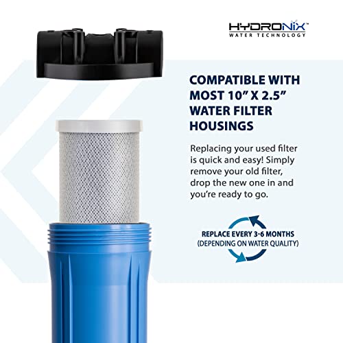 Hydronix CB-25-1005 Whole House RO & Drinking Systems NSF Coconut Carbon Block Water Filter 2.5 x 10-5 Micron