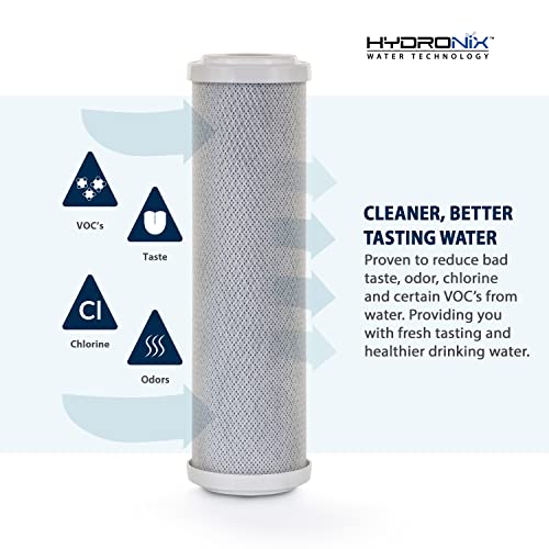 Hydronix CB-25-1005 Whole House RO & Drinking Systems NSF Coconut Carbon Block Water Filter 2.5 x 10-5 Micron