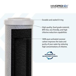 Hydronix CB-25-1005 Whole House RO & Drinking Systems NSF Coconut Carbon Block Water Filter 2.5 x 10-5 Micron