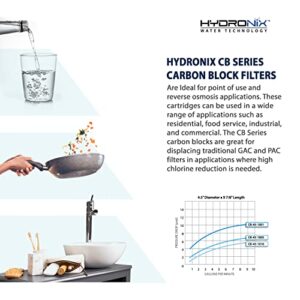 Hydronix CB-25-1005 Whole House RO & Drinking Systems NSF Coconut Carbon Block Water Filter 2.5 x 10-5 Micron