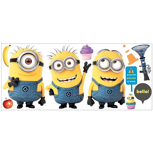 Minions Despicable Me 2 Giant Peel and Stick Giant Wall Decals by RoomMates, RMK2081GM